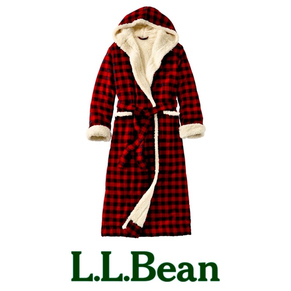 L.L. Bean | Intimates & Sleepwear | Ll Bean Robe Hooded Womens Scotch ...